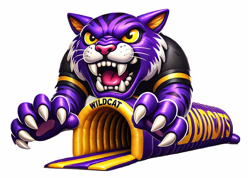 Inflatable Wildcat Mascot Tunnel – Inflatable Football Tunnels