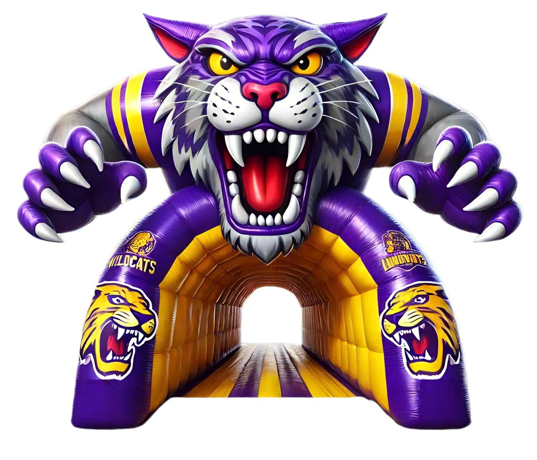 Inflatable Wildcat Mascot Tunnel – Inflatable Football Tunnels
